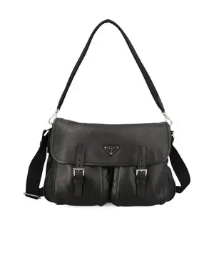 Prada Logo Shoulder Bag - Black