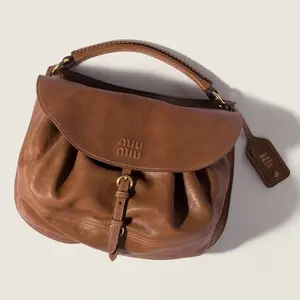 Miu Miu Rendez-vous Leather Hobo Bag - Oak