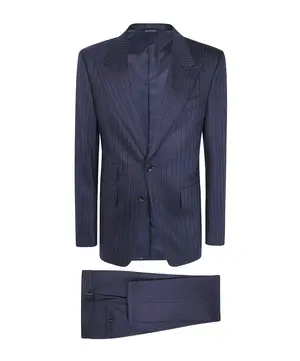 TOM FORD Two-piece Set: Long-sleeve Suit Jacket And Trousers - Navy