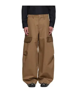 Simone Rocha Balloon Knee Pleat Cargo Pants - Khaki