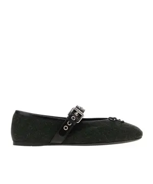 Miu Miu Round-toed Ballet Shoes - Green