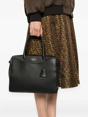 Prada Structured Leather Tote Bag