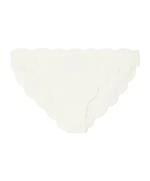 Marysia Antibes Scalloped Recycled-seersucker Bikini Briefs - White