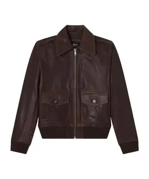A.p.c. Long-sleeved Leather Jacket