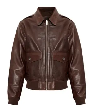 A.p.c. Long-sleeved Leather Jacket - Brown