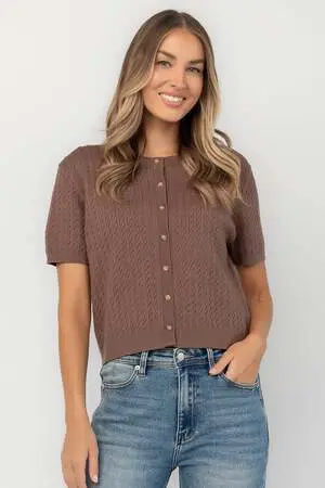 GILLI Coralie Cardigan - Brown