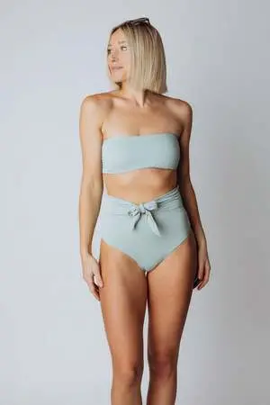 ENVYA Milos High Waist Bikini Bottom - Sage