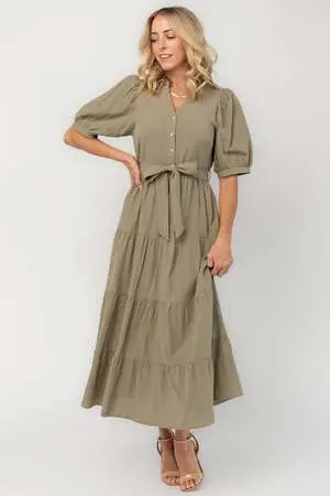 POLAGRAM Camille Maxi Dress - Sage