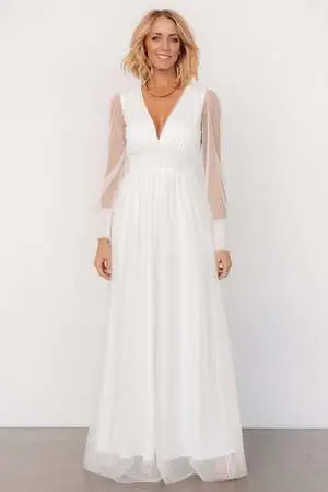 XH TEXTILES Layla Tulle Maxi Dress White