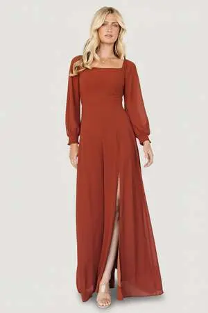 XH TEXTILES Giselle Maxi Dress Rust