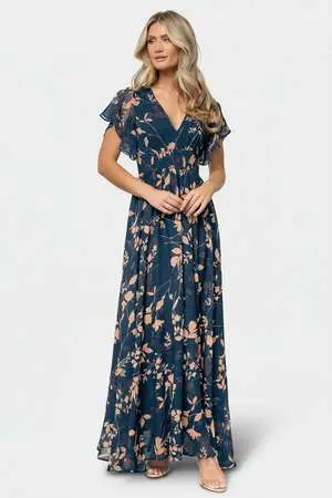 XH TEXTILES Lynlee Metallic Maxi Dress - Topaz