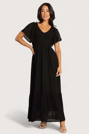 XH TEXTILES Monica Smocked Dress - Black