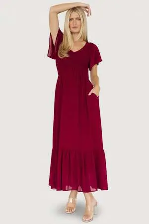 XH TEXTILES Monica Smocked Dress - Mulberry