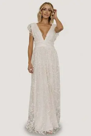 SOIEBLU Arlene Shimmer Gown - Ivory