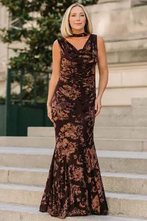 XH TEXTILES Juilliard Velvet Maxi Dress