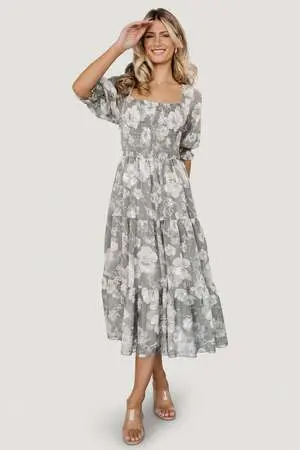 XH TEXTILES Fabian Jacquard Midi Dress - Dusty Sage