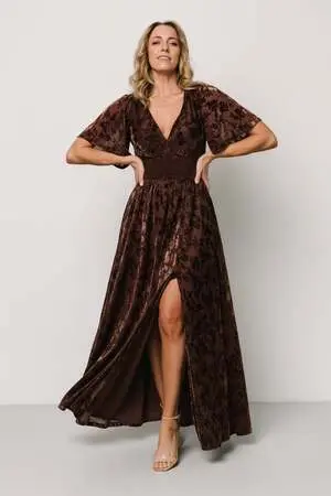 Women's Flowy Velvet Maxi Dresses