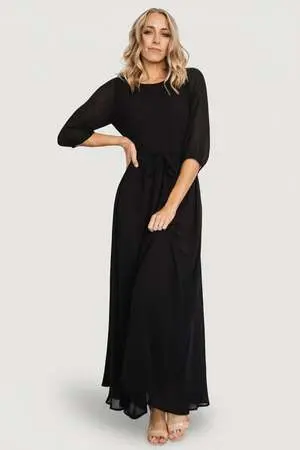 XH TEXTILES Rebecca Maxi Dress - Black