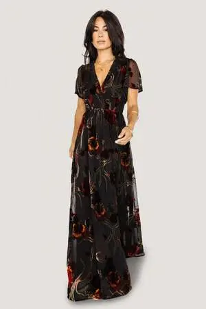 XH TEXTILES Valen Maxi Dress Black Multi