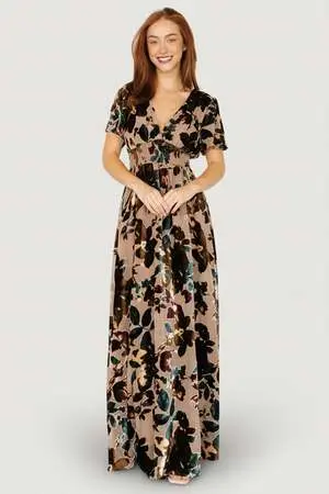 XH TEXTILES Valen Maxi Dress - Champagne Multi