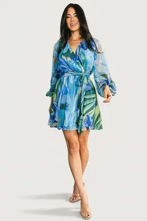 FLYING TOMATO Rev Mini Dress - Cobalt Multi