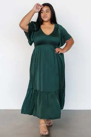 IN LOOM Lovell Smocked Midi Dress - Emerald