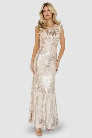 RICA RICA Alessia Sequin Gown - Champagne