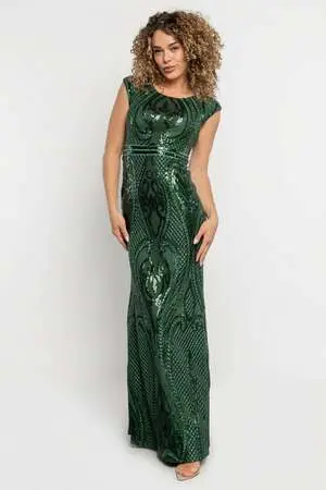 RICA RICA Alessia Sequin Gown - Green