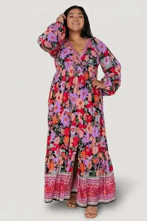IN LOOM Malena Maxi Dress - Black Multi