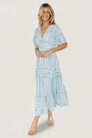 POLAGRAM Austin Kimono Dress - Blue Print