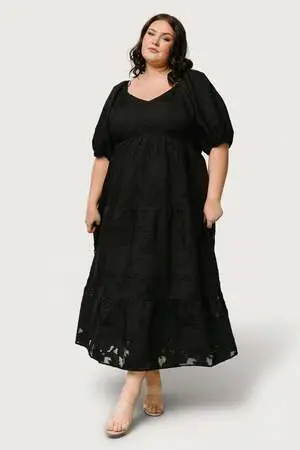 POLAGRAM Hayward Tiered Maxi Dress - Black