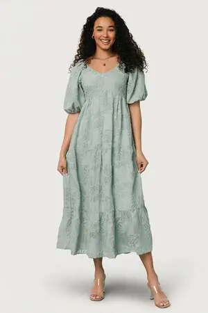 POLAGRAM Hayward Tiered Maxi Dress - Sage
