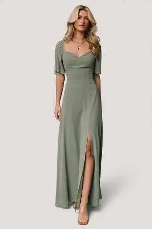 XH TEXTILES Sierra Sweetheart Maxi Dress - Eucalyptus