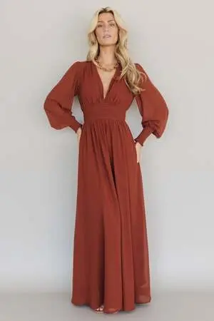 XH TEXTILES Olivia Maxi Dress - Cinnamon