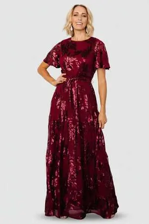 XH TEXTILES XH Textiles Muse Sequin Maxi Dress Wine