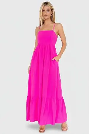 SUGAR LIPS Regan Tank Maxi Dress - Fuchsia