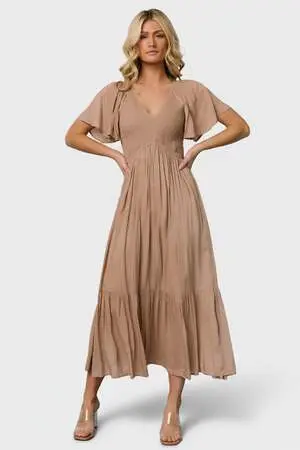 IN LOOM Scarlett Smocked Dress - Mocha