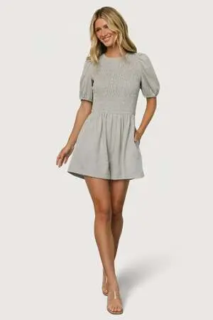 LISTICLE Beaumont Romper - Heather Gray