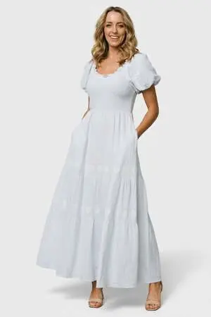 POLAGRAM Carrington Maxi Dress - Light Blue