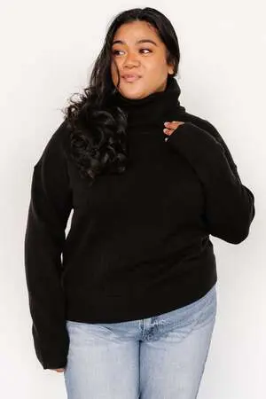 HEM & THREAD Tera Turtleneck Sweater - Black