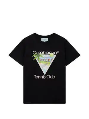 Casablanca Tennis Club Graphic-print T-shirt - Black