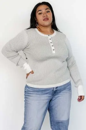 HEM & THREAD Stevie Ribbed Sweater - Gray