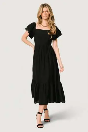 LISTICLE Buttercup Midi Dress - Black