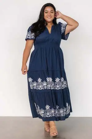 POLAGRAM Kennedy Embroidered Maxi Dress