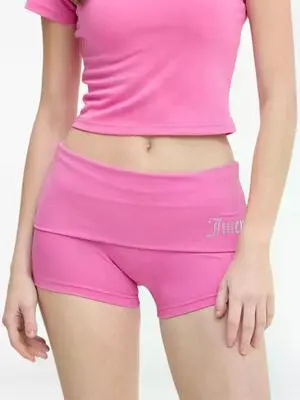 Juicy Couture Rhinestone-logo Mini Shorts - Pink