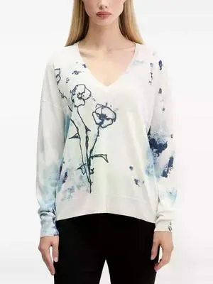 Desigual Helsinki V-neck Sweater - White