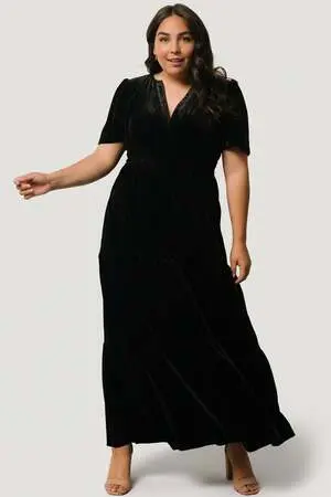 RICA RICA Artemis Velvet Maxi Dress - Black