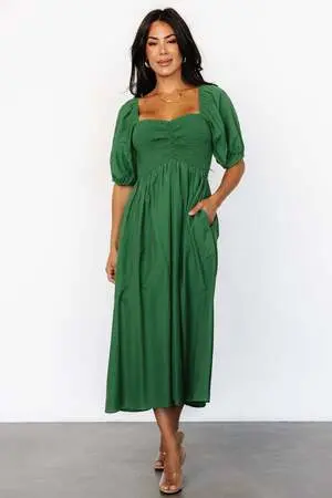 POLAGRAM Stefania Midi Dress - Green