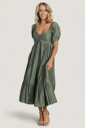 IN FEBRUARY Annalisa Midi Dress - Olive