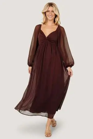 IN FEBRUARY Dione Midi Dress - Mahogany